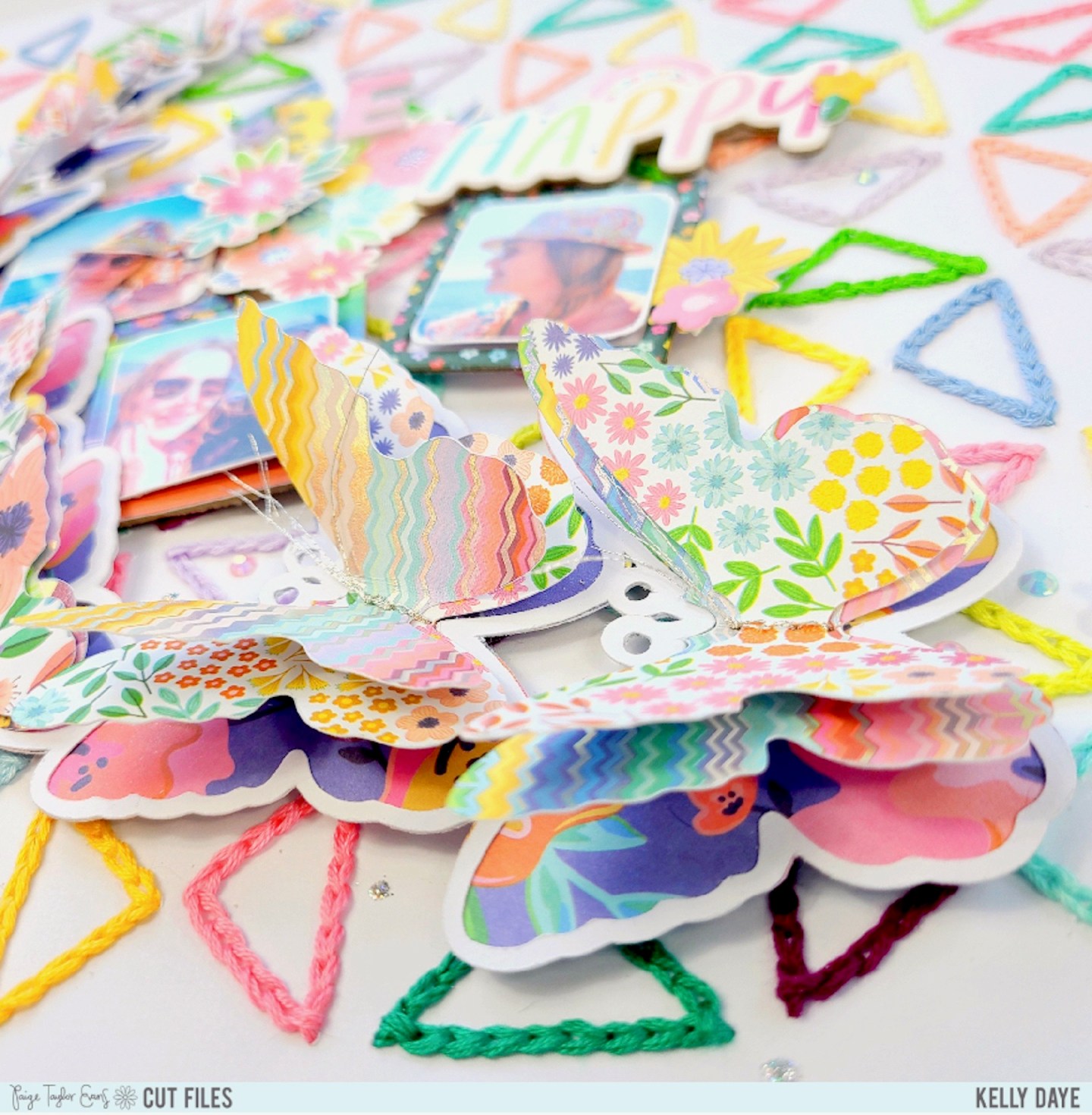Be Happy Layout with Paige Evans Quilt For Stitching Cut File – Kelly ...