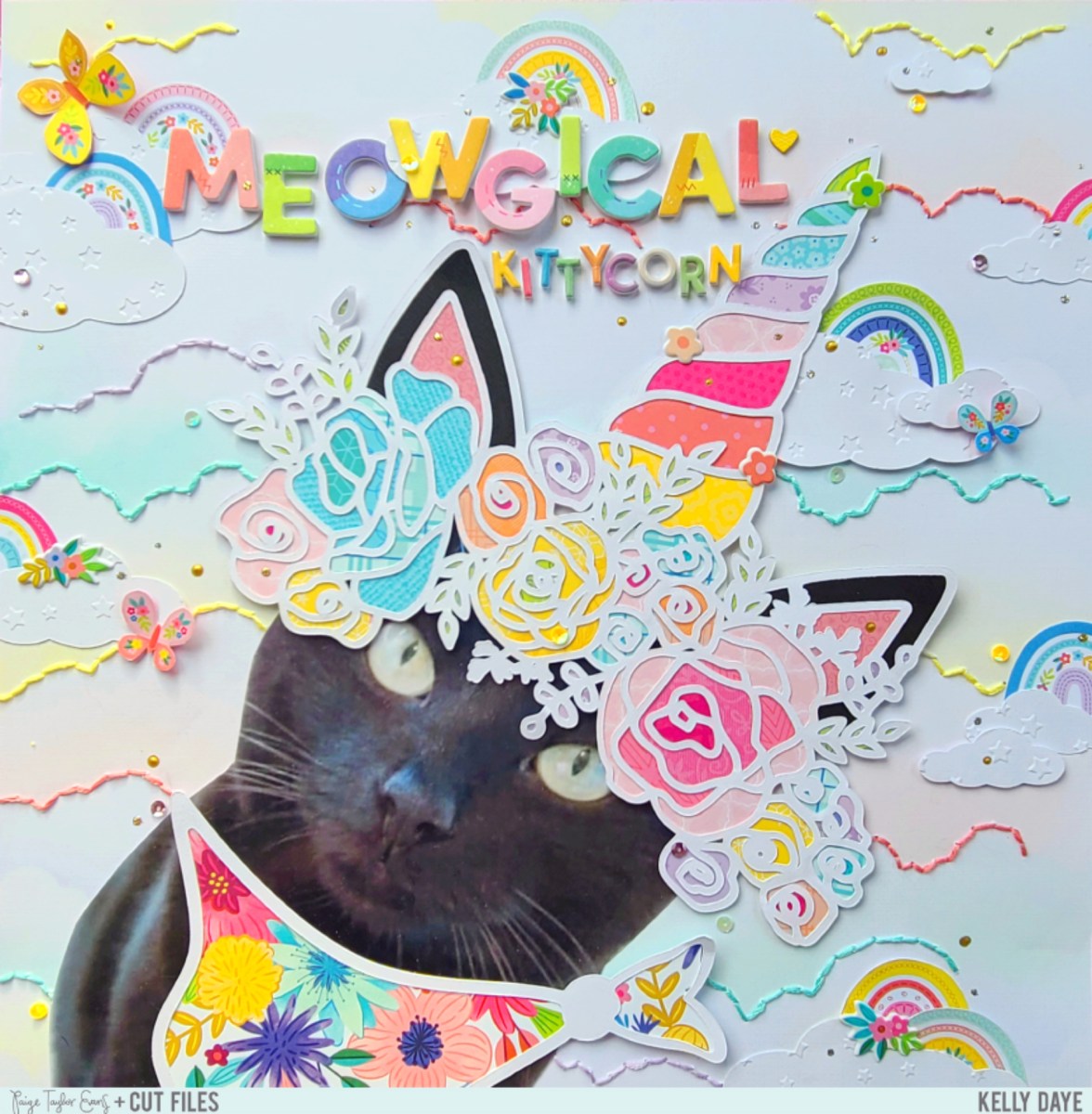 Meowgical Kittycorn Layout With Blooming Wild – Kelly Made It